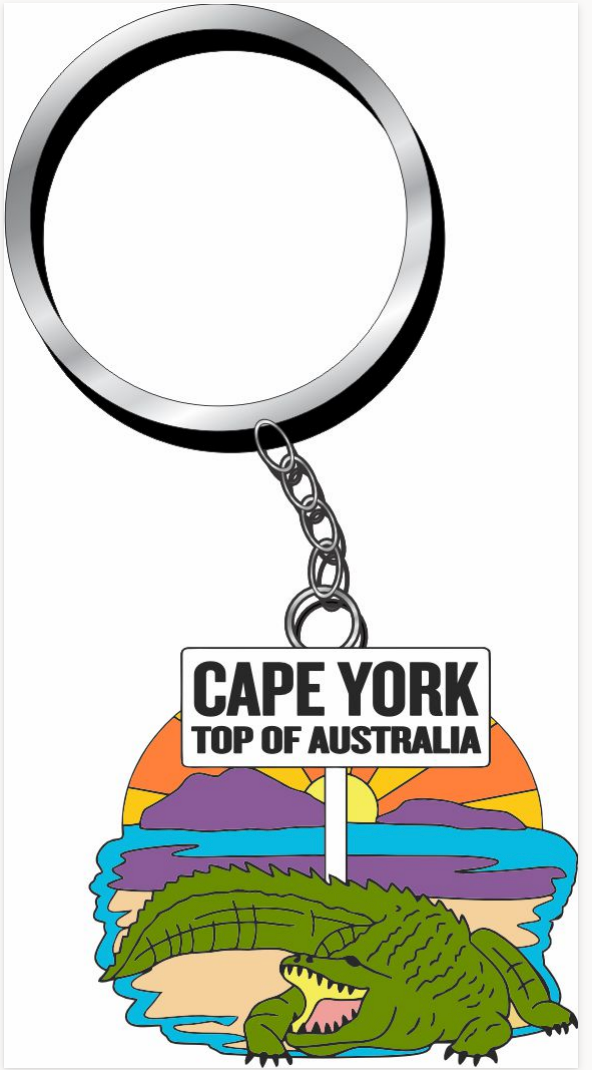 Sun Rays and Croc at the Tip Keyring – The Croc Tent Cape York