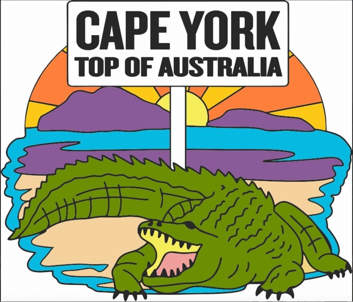 Top of Australia Croc and Sunrays Iron On Patch – The Croc Tent Cape York