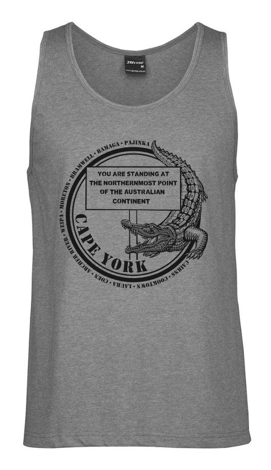 Tribal Croc Circle Cape York Grey Men's Singlet – The Croc Tent Cape York